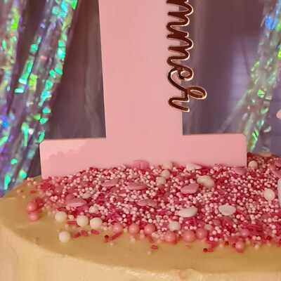 One Cake Topper Girl, 1 Cake Topper Girl, First Birthday Cake Decor ...