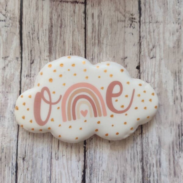 Cursive One Text With Boho Rainbow SVG Cut File | Rainbow With One and ...