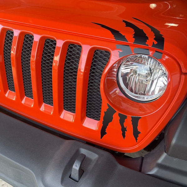 Claw Headlight or Over Logo Rip Decals / Stickers FIT 1997 - 2024 Jeep ...