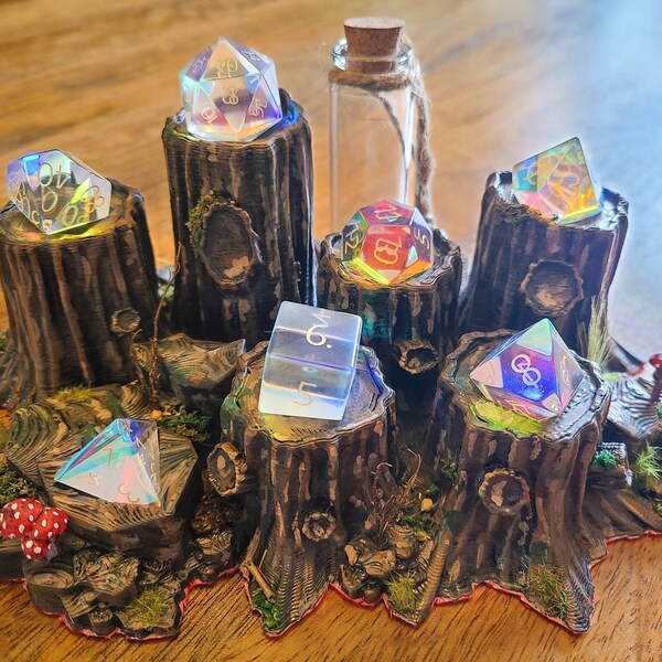 Forest Themed Dice-o-rama Dice Holder and Display, Tree Trunk, Fairy ...