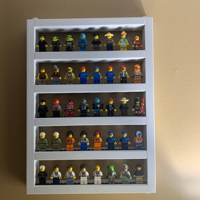 Floating Hardwood Minifigure Display Shelf Variety of Plate Colors and ...