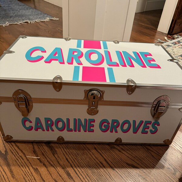 Custom Camp Trunk Vinyl Decal. Summer Camp Gear. Footlocker. Camp ...