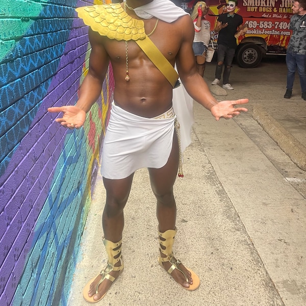 Sexy GREEK GOD COSTUME Toga Gladiator Roman Grecian Apollo Zeus Spartan ...