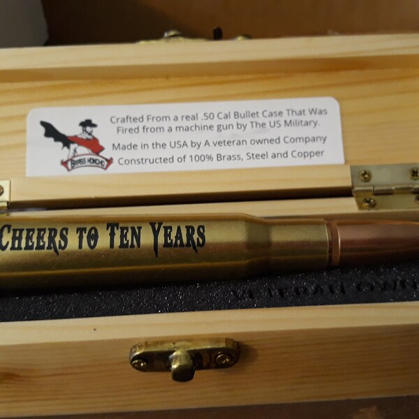 Personalized Bullet Dummy Desk Ornament - Made From a Real .50 Cal ...