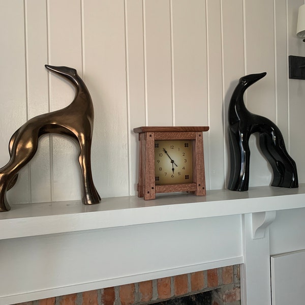 Smaller Wooden Arts & Crafts Clock Made From Cherry. Battery Operated ...