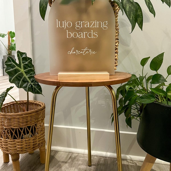 Frosted Arch Acrylic Sign - Small Acrylic Business Signs - Signage for ...