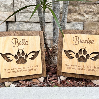 Personalized Pet Memorial Gift Laser Cut File SVG Angel Wing Dog Cat ...