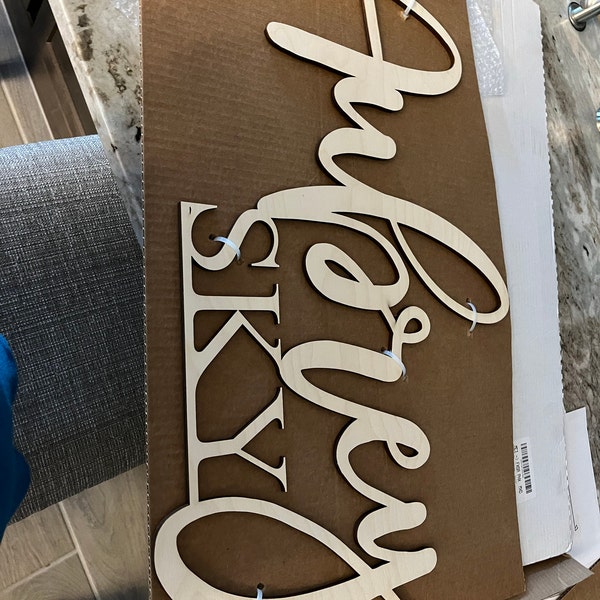 Wood Name Sign, Laser Cut Name Sign, Word Cut Out Name Sign, Nursery ...