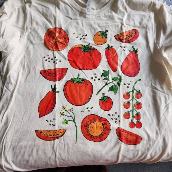 Tomato Shirt Fruit Shirt Botanical Shirt Cottagecore Clothing Vegan ...