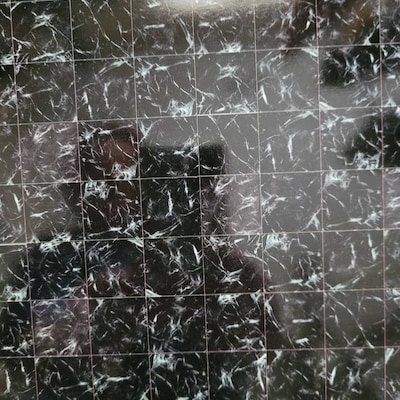 Dollhouse Miniature Marble Tile Flooring Sheet Black With White World ...