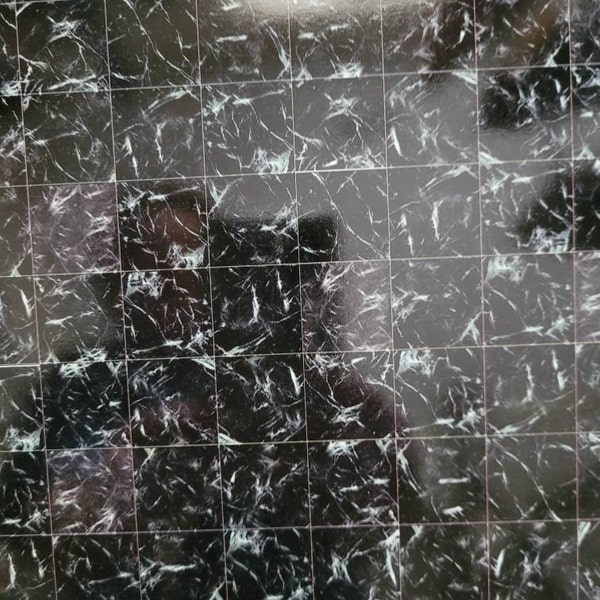 Dollhouse Miniature Marble Tile Flooring Sheet Black With White World ...