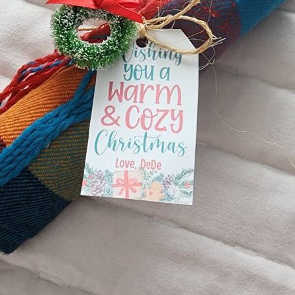 Christmas Gift Tag, Wishing You a Warm & Cozy, Christmas Party Favor ...