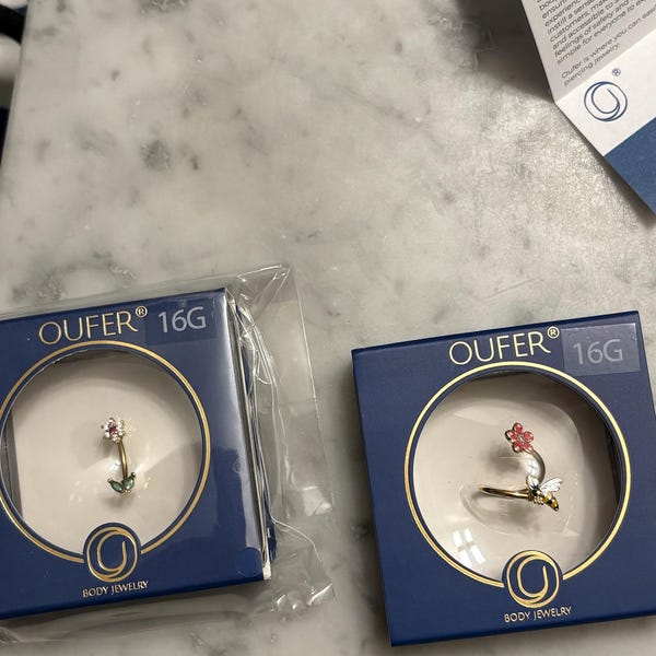 16G Flower Curved Barbell/green Leaf Cartilage Earring/rook Earring ...