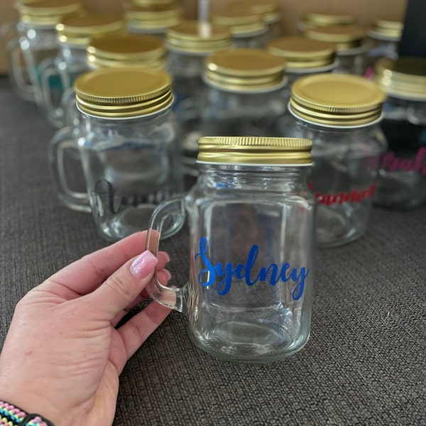 Custom Mason Jar Vinyl Decals | Bachelorette Party Decals | Wedding ...