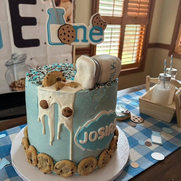Milk and Cookies 1st Birthday Bundle - One Sweet Boy Decorations - Etsy