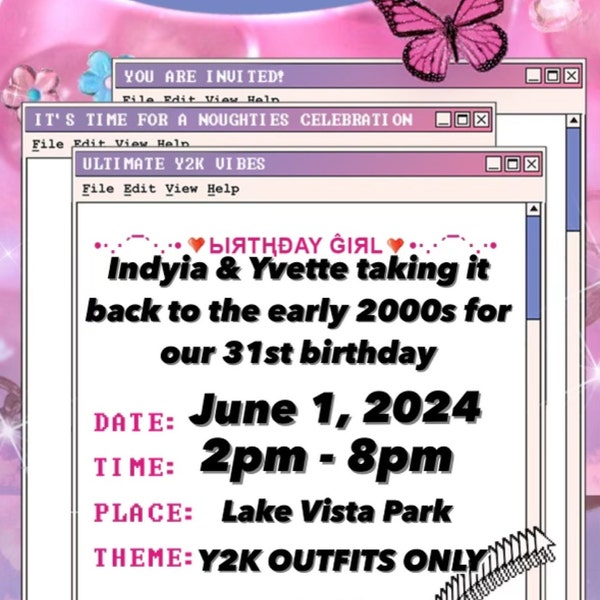 Y2K Party Invitation Futuristic Editable on Phone 2000's Themed Party Invite, Easy Edit Evite ...