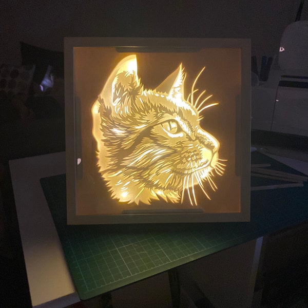 Cats Paper Cut Light Box Template, Shadow Box, 3D Papercut Lightbox Svg ...