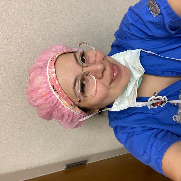 Kittens at School on White Surgical Scrub Hat, Women's Adorable Cartoon ...
