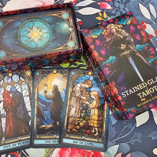 Tarot Deck Cards Foil Gold Rainbow, 78 Tarot Cards With Guidebook ...