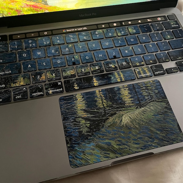 Apple MacBook Decal Apple Logo MacBook Sticker GLOWING Almond Blossom ...