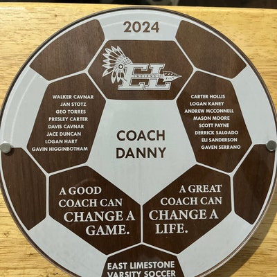 Personalized Wood Acrylic Soccer Coach Plaque, Gift for Soccer Coach ...