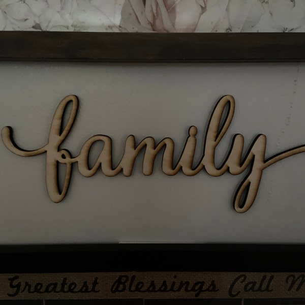 Family Script Word Wood Sign-wood Sign Art, Gallery Wall, Family Wood ...