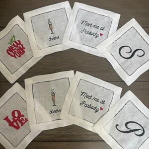 Funny Embroidered Cocktail Napkins boozy Cocktail Napkins - Etsy
