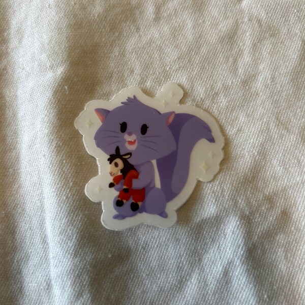 Yzma Cat With Kuzco Llama Plushie Transparent Sticker/ Laptop iPhone ...