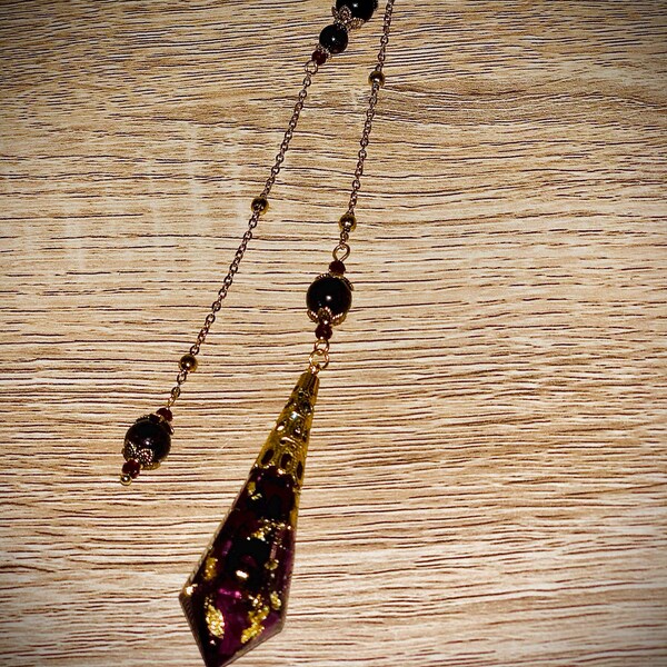 Gothic Gilded and Blue Obsidian Divinatory Pendulum, Resin Pendulum ...
