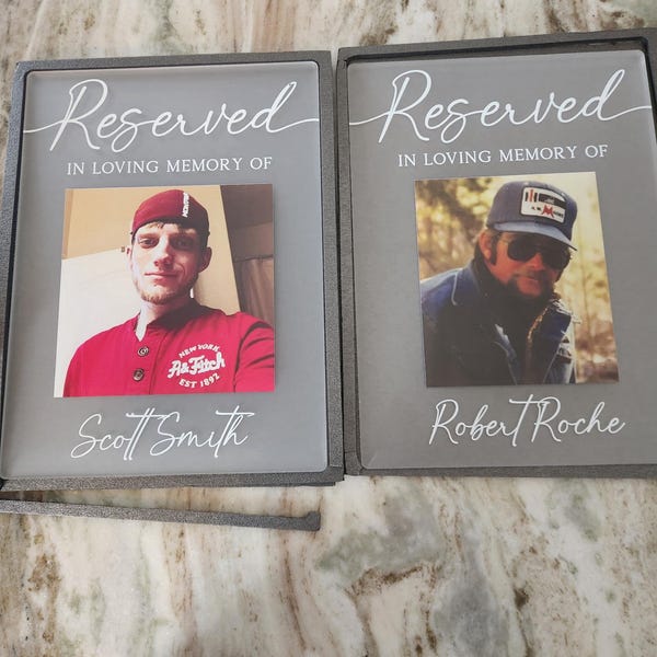 Reserved Memorial Sign, Personalized Memorial Plaque, in Loving Memory ...