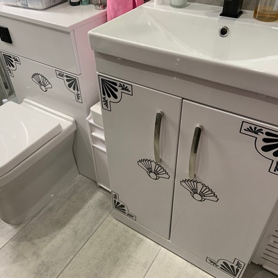 Large Pair 2 Art Deco Style Diamond Stickers/decals 203mm 11 Colours ...