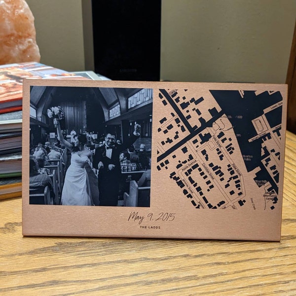 Personalised Solid Copper Photo and Map Print - Etsy