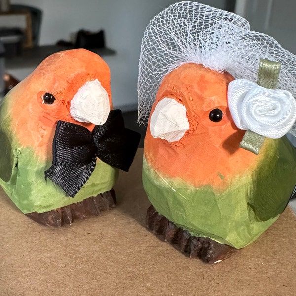 Lovebird Cake Topper Bride & Groom Bird Wedding Engagement Anniversary ...