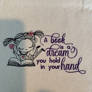 Girl Reading a Book Machine Embroidery Design. Multiple Sizes, Perfect ...