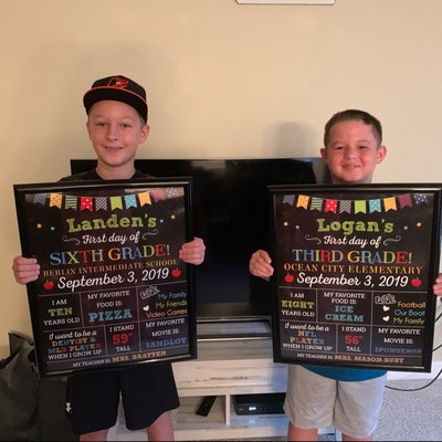 Back to School Sign, First Day of School Sign, 1st Day of School ...