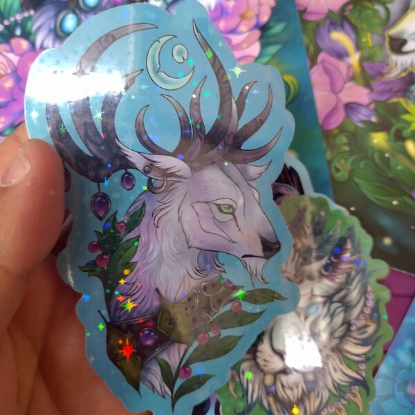 Druid Stag Travel Form Glitter/weatherproof Sticker 4" - Etsy