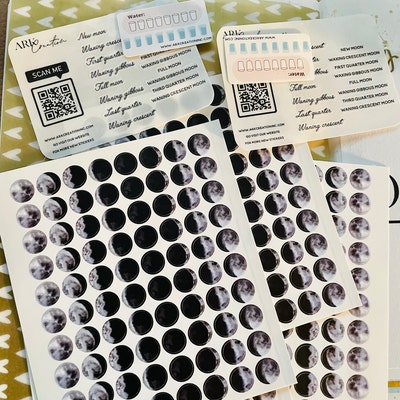 96 Realistic Moon Phase Sticker Lunar Tracking Planner Sticker ...