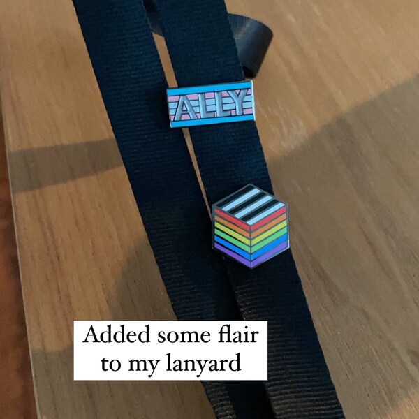 Inclusive Rainbow Pin Flag Cube Geometric LGBTQ Pin Lapel Badge Brooch ...