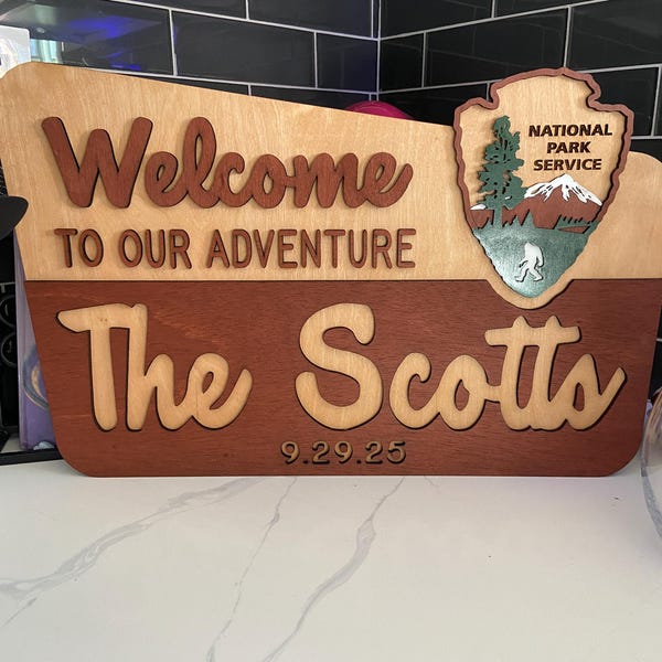 Custom National Park Sign, Wedding Sign, Camp Wedding, Hiker Gift ...
