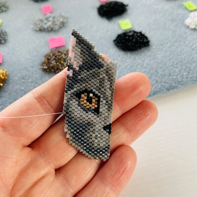 PDF Pattern Blue Staffy Peyote/brick Stitch Seed Bead - Etsy
