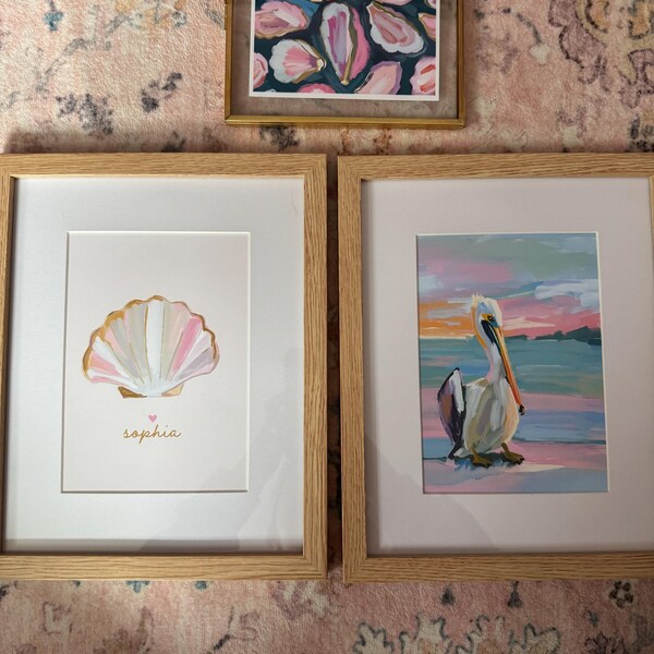 Sea Glass Wall Art, Modern Coastal Art Print, Blue Green Beach House ...