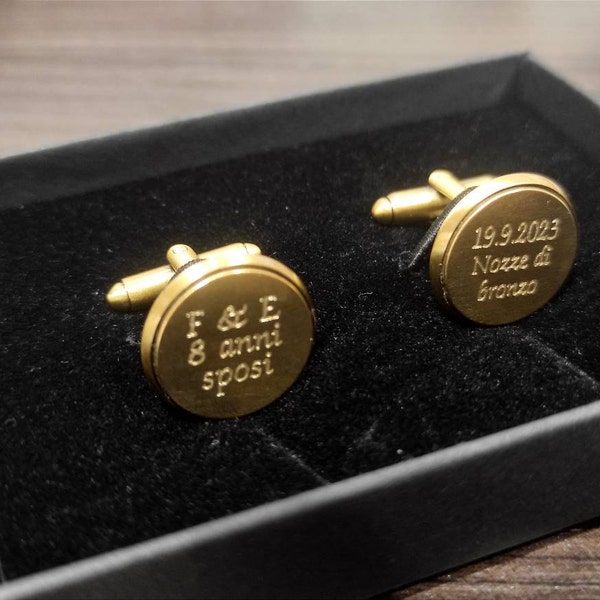 Pair of Personalised Bronze and Copper Initial Cufflinks - Etsy