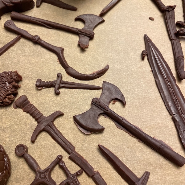 SWORD VARIETY MOLD, Chocolate Mold, Fondant, Axe Mold, Dagger, Molds ...