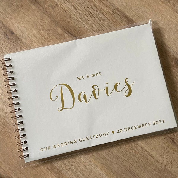 Personalised Script Guest Book, Wedding Guest Book, Custom Guest Book ...