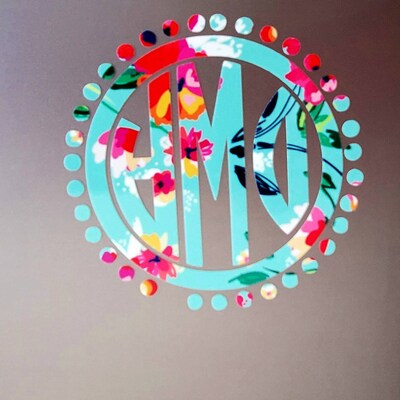 Lilly Monogram Decal Vinyl Monogram Sticker Monogram Decal for Car ...