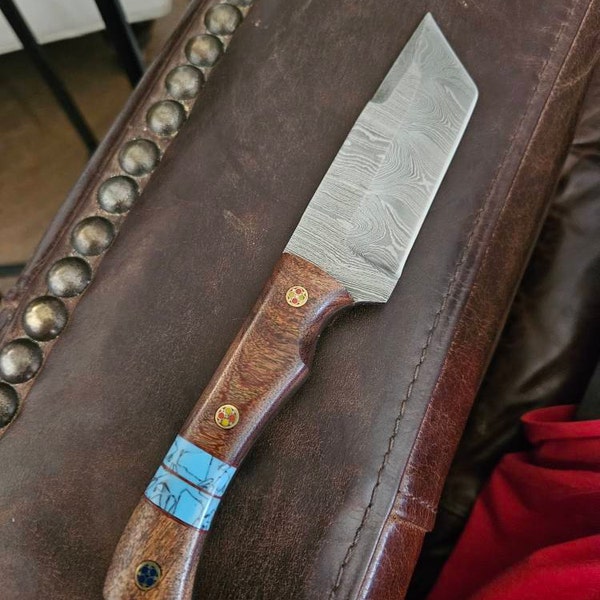 Custom Damascus Hatchet Beautiful Hand Carved Wood Handle Men’s Gift ...