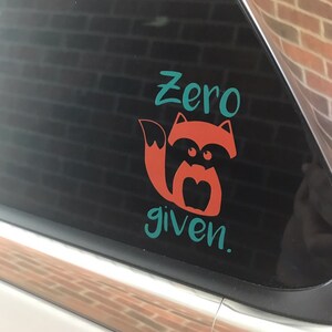 Zero Fox Given Decal Zero Fox Given Car Decal Fox Car Decal Fox Decal ...