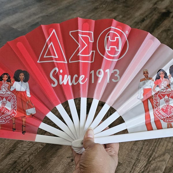 Large and Medium Delta Sigma Theta Fan, Since 1913, Red & White, Gift ...