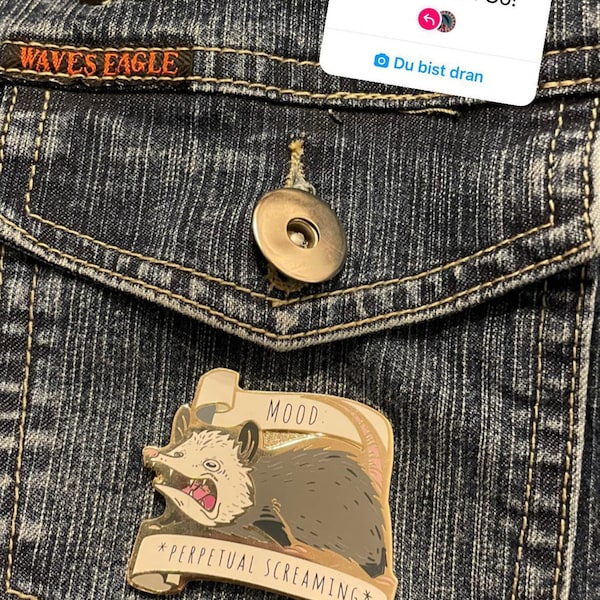 Mood Possum Hard Enamel Pin | Perpetual Screaming Opossum Funny Pin ...