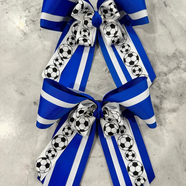 Soccer Hair Bow – Custom Team Colors, Sports Ribbon - Etsy